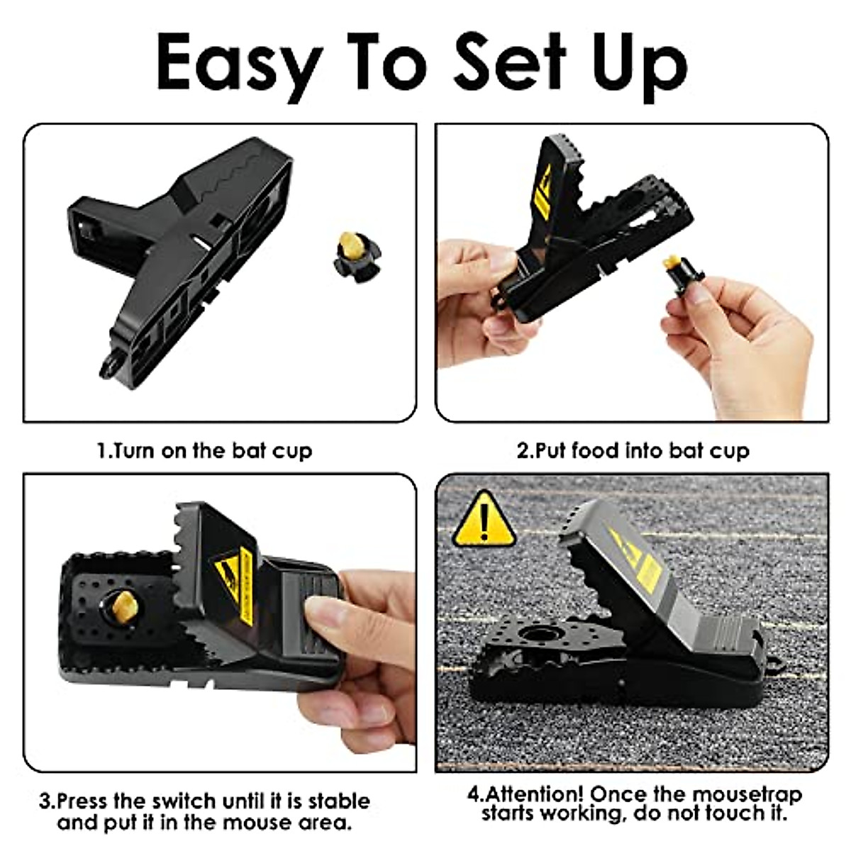 12 Pack Mouse Trap with 1 clamp Mouse Traps Indoor for Home Humane Mouse Traps with 12 Trap Sticky mice Traps and Powerful Mousetrap for Living Room Kitchen Garden Balcony