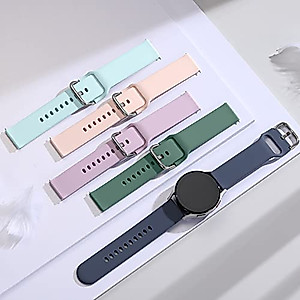 Maledan 15 Pack Band Compatible with Samsung Galaxy Watch 5 Band/Galaxy Watch 4 Band/Galaxy Watch 6 Band, Galaxy Watch 5 Pro/Galaxy Watch 3/Active 2, 20mm Soft Silicone Sports Strap Women Men, Small