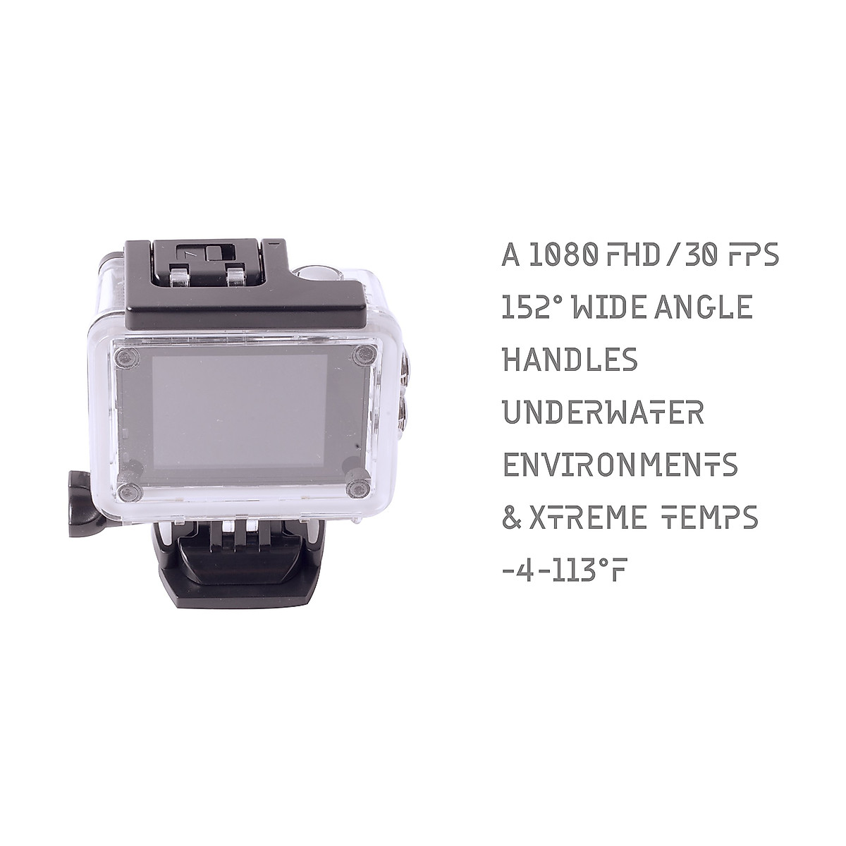 iJoy Arise 1080p Waterproof Action Cam Camera with Mounts and Accessories