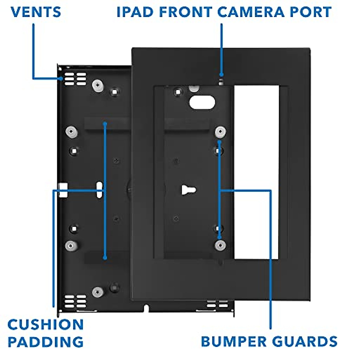 Mount-It! Anti-Theft Tablet Kiosk Floor Stand Compatible with iPad and Samsung | Height Adjustable Secure Check-in Stand | Free-Standing Or Secure Bolt-On Design
