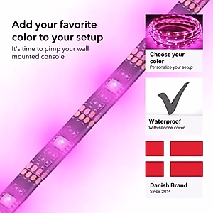 1 feet/0.5M Light Strip by FLOATING GRIP - LED Light Strip with USB Plug and Removeable Sticker on The Back. (Pink)