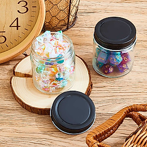 32 Pcs Thick Glass Jars with Lids Canning Jars 8 oz Clear Round Candle Jars Wide Mouth Pickle Jars with Lids Glass Storage Containers with Lids for Spice Powder Liquid Lotion Honey, Dishwasher Safe