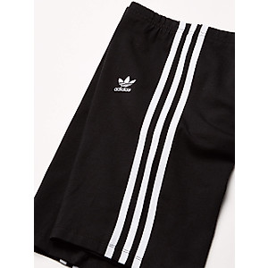 adidas Originals unisex-youth Cycling Shorts Black/White Large
