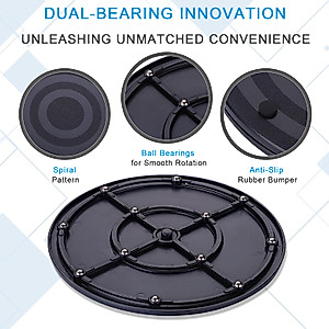 8 Inch Lazy Susan Turntable Organizer, Eichzer Premium Heavy Duty Rotating Swivel Stand with Steel Ball Bearings for Model/Rotating Plants/Crafts Stand/TV/Monitor/Laptop (360˚ Rotation)