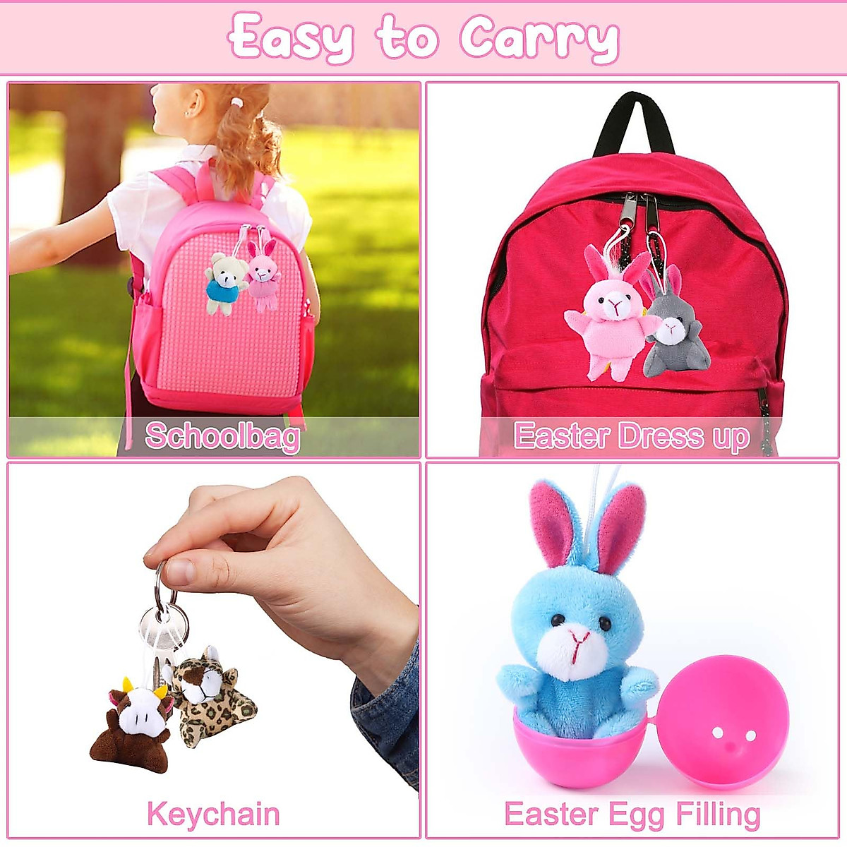 Twister.CK 24 Pack Easter Eggs Filled with Mini Plush Animals Stuffed Toy for Kids Easter Basket Stuffers/Fillers, Easter Eggs Hunt, Easter Party Favor