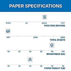 Hammermill Printer Paper, Premium Laser Print 24 lb, 8.5 x 14-1 Ream (500 Sheets) - 98 Bright, Made in the USA, 104612