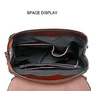 POPSEWING Women's Fashion Backpack Purses Genuine Leather Backpacks Multipurpose Design Handbags and Shoulder Bag Leather Travel bag (Black)