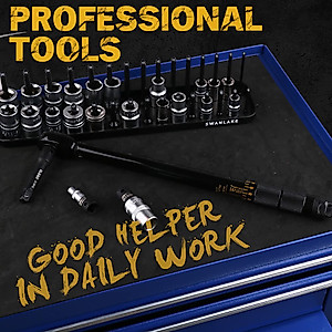 ELEAD 3/8-Inch Drive Click Torque Wrench, 10-80 ft.lb / 13.6-108.5 Nm, Laser Engraved Dual-Range Scale, Durable CRV Construction, Yellow