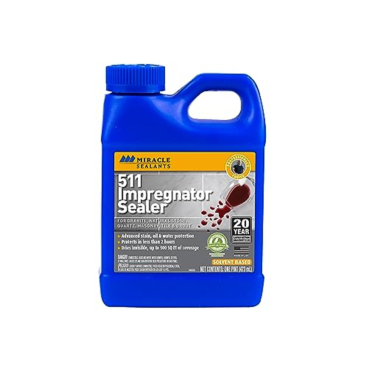 Miracle Sealants 511 PT SG Impregnator Sealer for Stone, Tile, Slate, Ceramic, Quartz 16 oz, 1 Pint