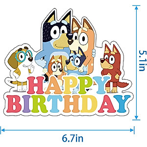 Blue Dog Birthday Party Supplies, 25PCS Blue Dog Cake Topper Decorations Cupcake Toppers for Kids Party Favor