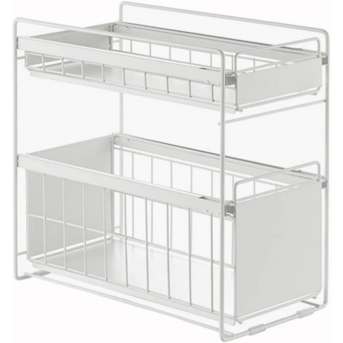 Under Sink Storage Kitchen Storage Rack,Under Sink Storage Racks,Under Sink Organizer,pull-out Cabinets,countertop Storage,Kitchen Tidy Organiser,for Kitchen Bathroom, White 40.5*27.7*39.5cm