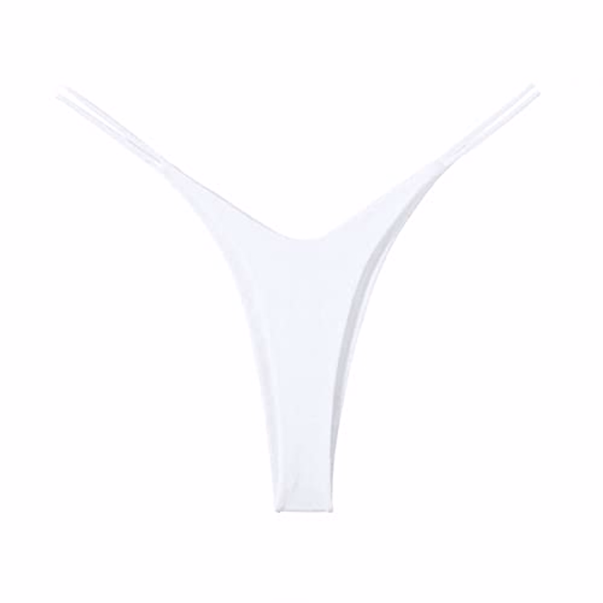 Cotton G String Thongs For Women Sexy Seamless Low Waist Panties High Slit Soft Underwear(XS, White)