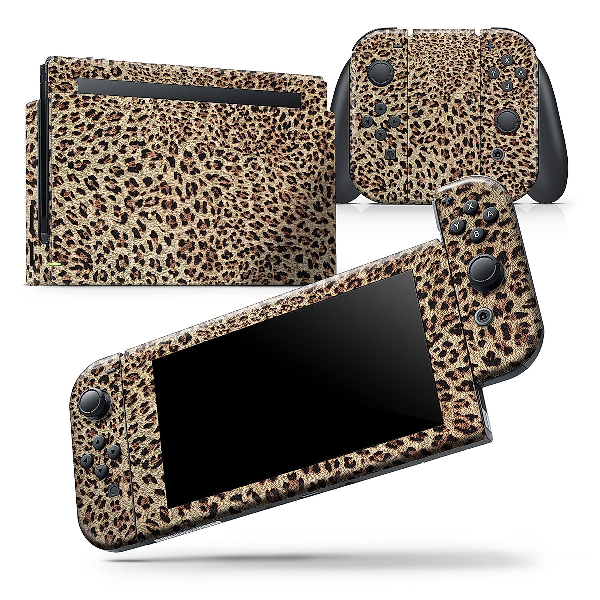 Design Skinz - Compatible with Nintendo Switch Lite - Skin Decal Protective Scratch-Resistant Removable Vinyl Wrap Cover - Brown Vector Leopard Print