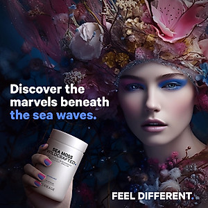 Codeage Raw Wildcrafted Irish Sea Moss Supplement, Spirulina Algae, Bladderwrack Seaweed, Burdock Root, Black Pepper, Vegan, Non-GMO, 120 Capsules