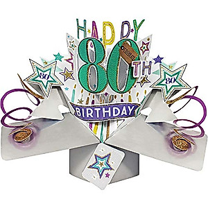 Happy 80th Birthday Pop-Up Greeting Card Original Second Nature 3D Pop Up Cards