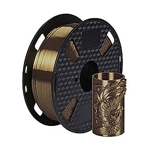 Silk Mocha Brown PLA Filament 1.75 mm 3D Printing Filament 1KG 2.2LBS Spool Shine Silky Shiny Metallic Metal PLA 3D Printer Material CC3D Silk PLA