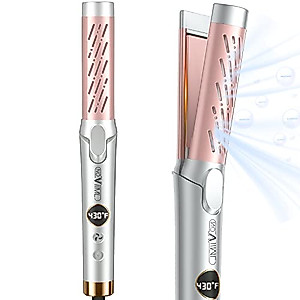 Hair Straightener and Curler 2 in 1: NOVIIML Curling Iron with 360° Airflow Styler Tech, 1 inch Professional Flat Iron with Tourmaline Ceramic, Straightening Iron with 5 Temp Settings Dual Voltage