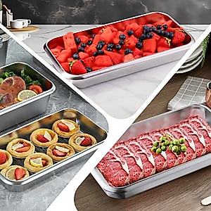 Gitohoni 304 Stainless Steel Food Storage Container - Airtight Fresh Keeper Metal Food Storage Box with Lid and Handle Reusable Meal Prep Container for Salad, Fruit 77.5 OZ