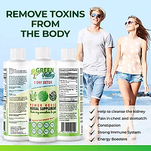 1 Day Colon Liquid Cleanse Formula and Liver Detox - Vegan Friendly, Helps Healthy Digestion, Gut Support, Boost Energy Levels and Bowl Movements | 8 Fl Oz