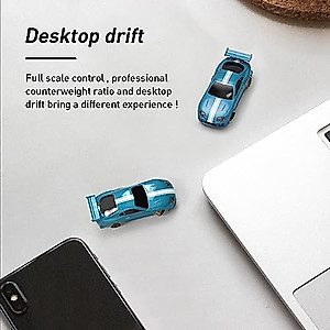 havcybin 1:76 Turbo Racing Scale RC Sport Car, Table Racing Remote Control Mini Model Car Full Proportional RTR Kit Toys (C63-1-blue)