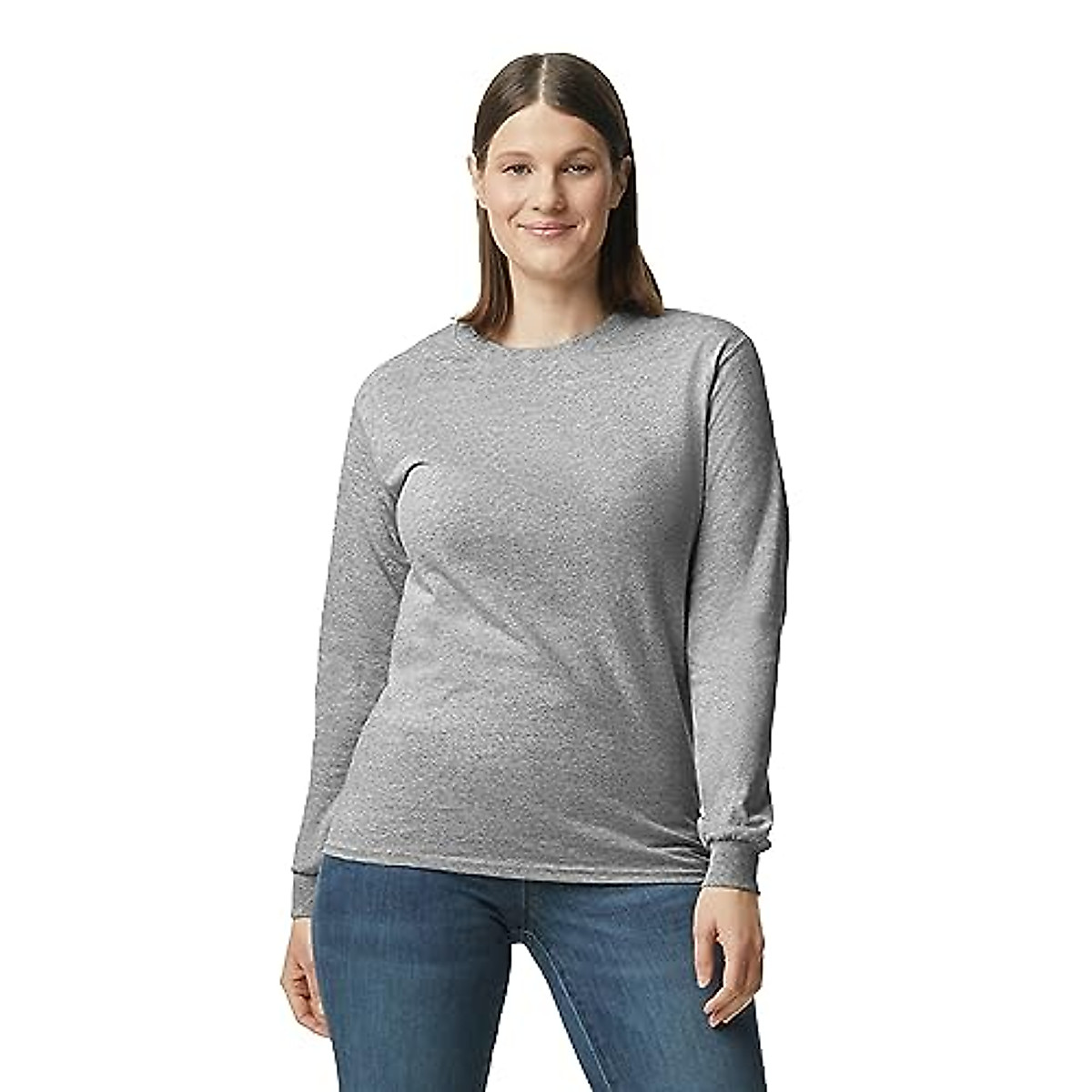 Gildan Men's Heavy Cotton Long Sleeve T-Shirt, Style G5400, 2-Pack, Sport Grey, X-Large