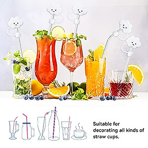 8PCS Cloud Shape Straw Covers Cap, Silicone Straw Plug, Straw Tips Cover Straw Covers Cap, Cute Silicone Cloud Straw Covers, Silicone Straw Lid for 6-8 mm Straws