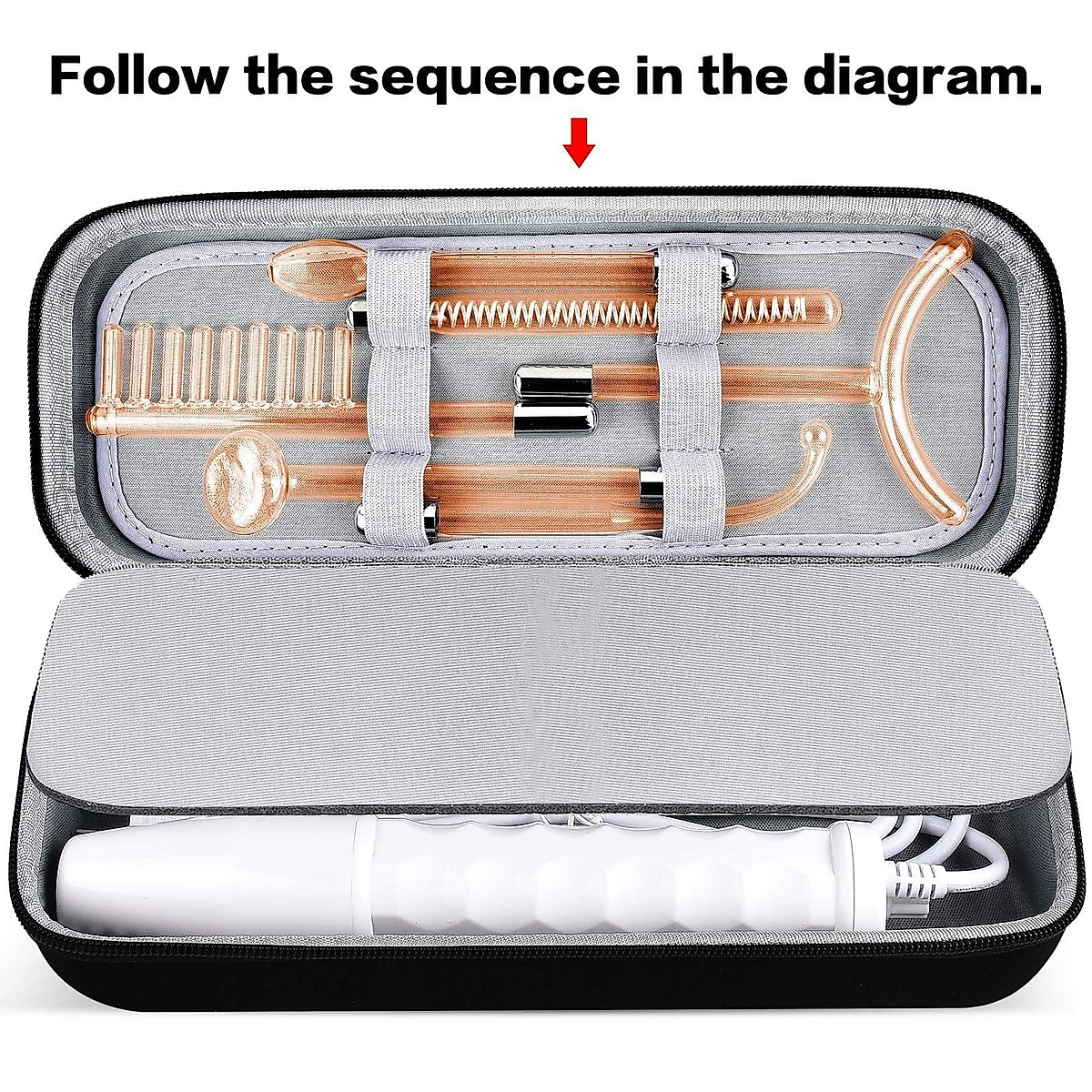 Case Compatible with Houzzi/for NuDerma/for Signstek/for APREUTY/for FAZJEUNE/for NewWay Professional Clinical Portable Handheld High Frequency Skin Wand Machine, 6 Neon & Argon Wands (Only Box)