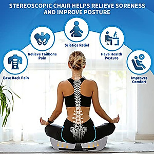CODN Memory Foam Office Chair Cushion for All-Day Sitting, Seat Cushion, Chair Pad for Car Seat, Wheelchair and Desk Chair，Tailbone and Sciatica Pain Relief Cushion