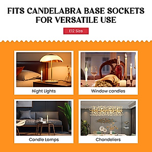 Creative Hobbies® Country Style Silicone Dipped Candle Light Bulbs (Pkg of 10 Bulbs) ~ 5 Watt Pearlized Silicone, Gold Glow