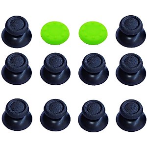 5 Pairs Replacement Analog Stick Joystick Thumbsticks Thumb Grips Buttons for Playstation DualShock 4 PS4 Controller Gampad (Black)