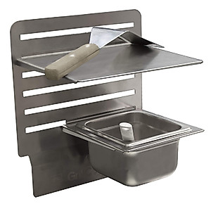 BK Resources GCP-2S-6P GrillCook Pro Medium Upright Shelf Stand with 12" Shelf and 1/6th Pan Holder, Stainless Steel