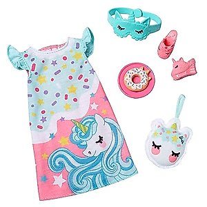 Barbie: My First Barbie Clothes, Fashion Pack for 13.5-inch Preschool Dolls, Set with Pajamas, Slippers & Bedtime Accessories