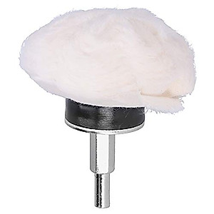 YWBL-WH White Cloth Polishing Wheel, Mushroom Type Polishing Buffing Wheel with Handle Cotton Polished Grinding Tools for Drill Buffer Attachment(50mm)