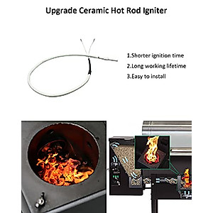 YIGUCS 12V Ceramic Hot Rod Igniter Replacement Parts Fit for Green Mountain Grills Jim Bowie and Daniel Boone Prime Models GMGP-1271
