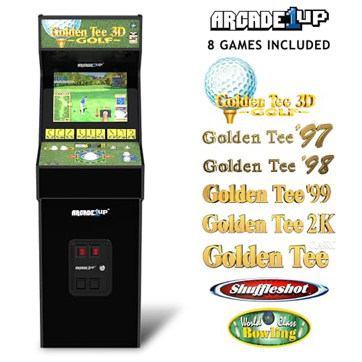 ARCADE1UP Golden Tee 3D Deluxe Arcade Machine, Built for Your Home, Over 5-Foot-Tall Cabinet with 8 Classic Games