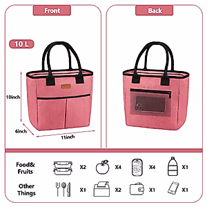 FITHOME Insulated Lunch Bag for Women/Men, Reusable Leakproof Cooler Thermal Lunch Box Tote Bags fit for Ice Pack, Adults College Fashion Lunch Bags for Work/Picnic/Travel