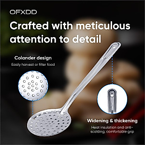 Slotted Serving Spoon - Stainless Steel Spoon with Holes for Draining - Straining Perforated Spoon