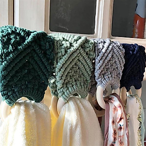 Macrame Kitchen Towel Holder, Macrame Towel Holder Ring, Macrame Dish Towel Holder, Macrame Towel Holde, Handmade Macrame Dish Towel Holder Decoration for Kitchen/Bathroom, Crochet Towel Holder