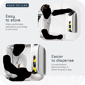 Manterio Plastic Bag Holder | Durable Plastic Wall Mount Kitchen Grocery Bag Storage Organizer | Smudge Proof, Fingerprint Resistant | White