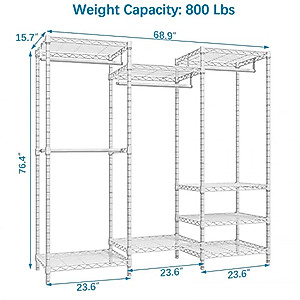 VIPEK V5 Portable Closet Wardrobe Heavy Duty Clothes Rack Freestanding Metal Clothing Rack, White