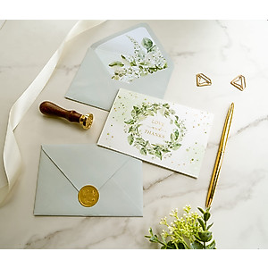 Gooji 4x6 Greenery Thank You Cards with Envelopes (Bulk 20-Pack) Bridal Shower Thank You Cards with Envelopes | Birthday Party, Baby Shower, Weddings, Greeting, Blank Notes, Small Business