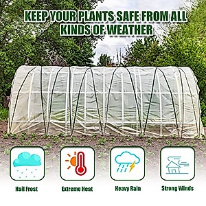 Greenhouse Film,4PCS 6.5x9.8Ft Clear Greenhouse Plastic Sheeting Cover,UV Resistant Polyethylene Film,for Horticulture,Garden and Agriculture,Apply to Greenhouse Plants Windproof Frost Dust Proof