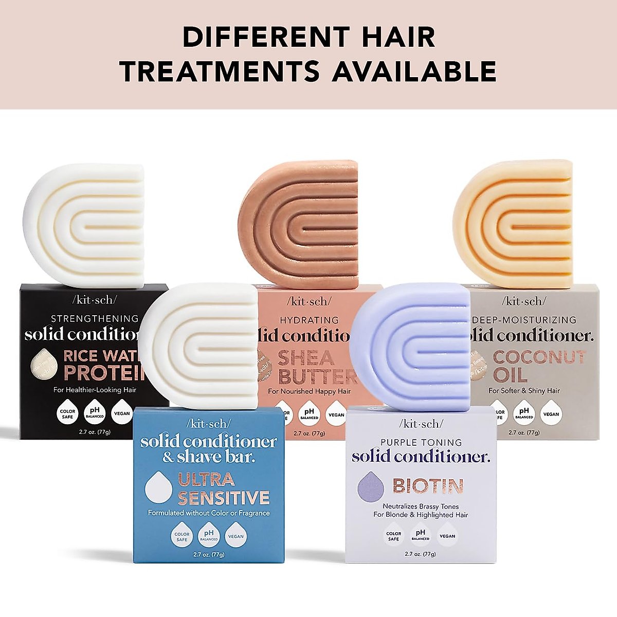 Kitsch 2-in-1 Conditioner & Shave Bar for Sensitive Scalp & Skin, Made in US, Ultra Sensitive Conditioner for Moisturizing & Anti-Irritation of Scalp, 5 Ingredients Only, Scent Free, 2.7oz