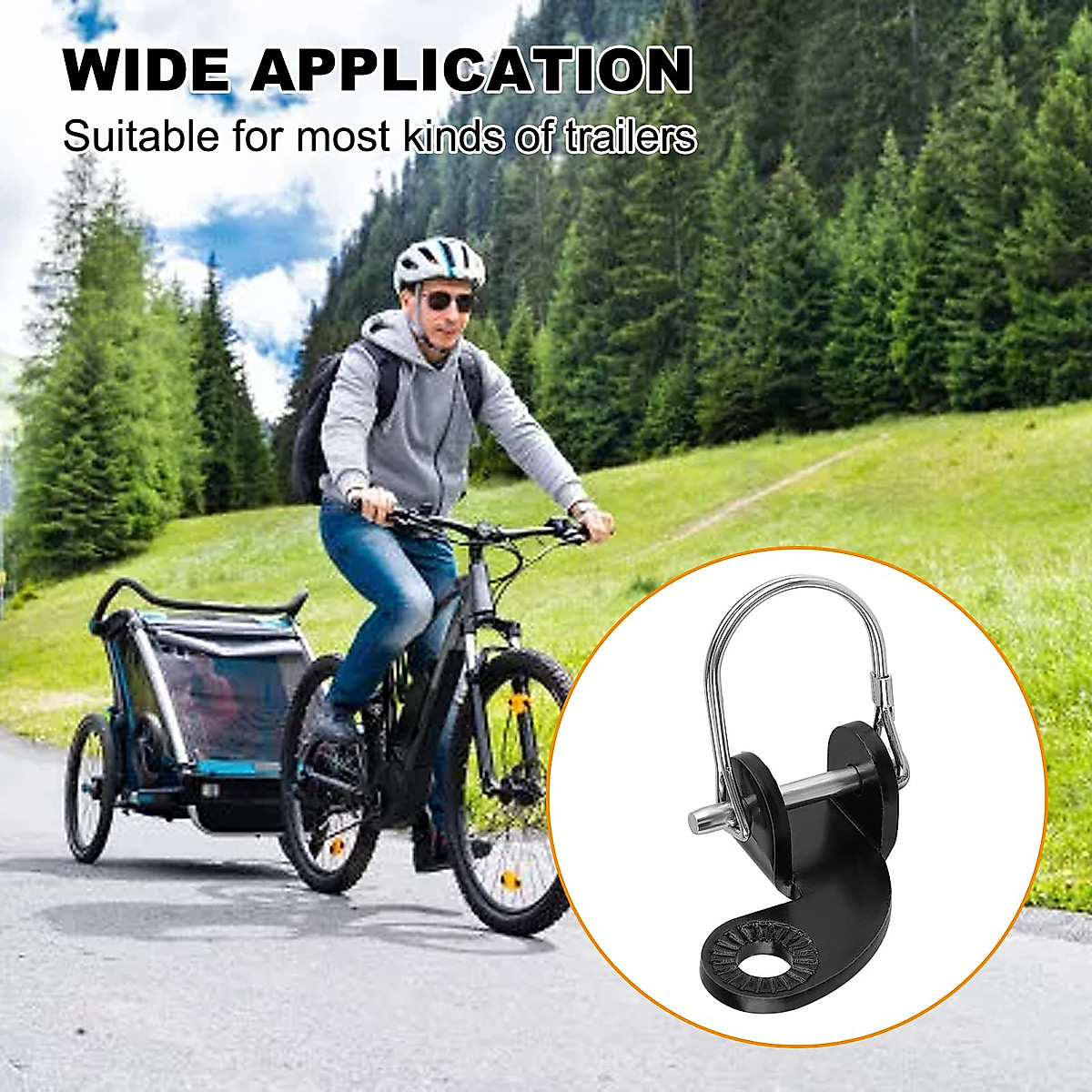 ALI2 Bike Trailer Hitch Coupler Accessory 12.2MM for Children's Trailer,Cargo,Pet Trailers,90-Degrees,1 Pcs