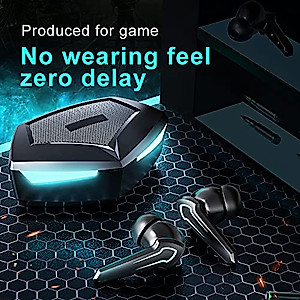 VEXOTRONIC - P30 True Wireless Earbuds HiFi Sound Low-Latency, Gaming Earphones TWS Headsets Bluetooth 5.2, Compatible with iOS, Android, Windows, and Switch. Gaming Computer Laptop TV Sport (Black)