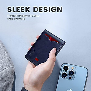 Zitahli Mens-Wallet-Slim-Leather-RFID Blocking Wallet for Men Minimalist Bifold Credit Card Holder with Gift Box