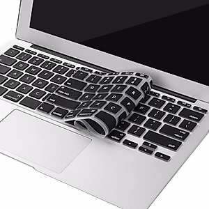 MOSISO Protective Keyboard Cover Skin Compatible with MacBook Air 11 inch A1370 A1465, Black
