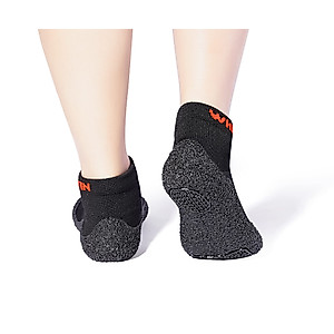 WHITIN Yoga Socks Slippers for Women Men Size 9 Gym Barefoot Minimalist Pilates Pregnant with Grips Grippers Sticky Bottom Barre Mesh Water Pool Beach Tennis Black