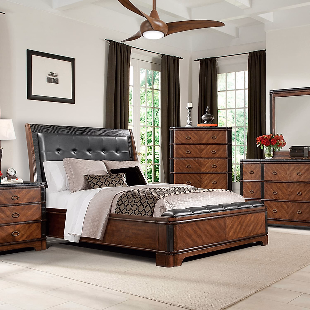 MINKA-AIRE F845-DK Light Wave 44 inch Ceiling Fan with LED Light and Remote Control, Brown Distressed Koa Finish