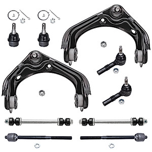 Detroit Axle - Front End 10pc Suspension Kit for 2006-2010 Ford Explorer Mercury Mountaineer 2007-2010 Explorer Sport Trac, 2 Upper Control Arms 2 Lower Ball Joints 2 Sway Bars 4 Tie Rods Replacement